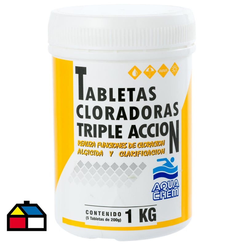 Cloro en tabletas para piscinas 1 kg frasco | Sodimac - Falabella