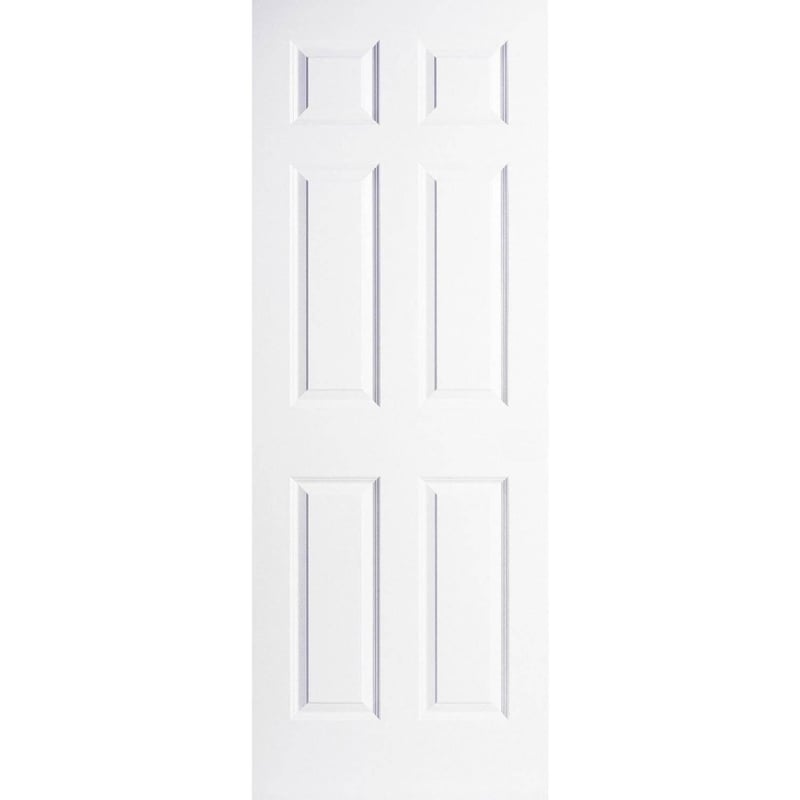 Puerta HDF 6 Paneles prepintada color blanco | Sodimac - Falabella