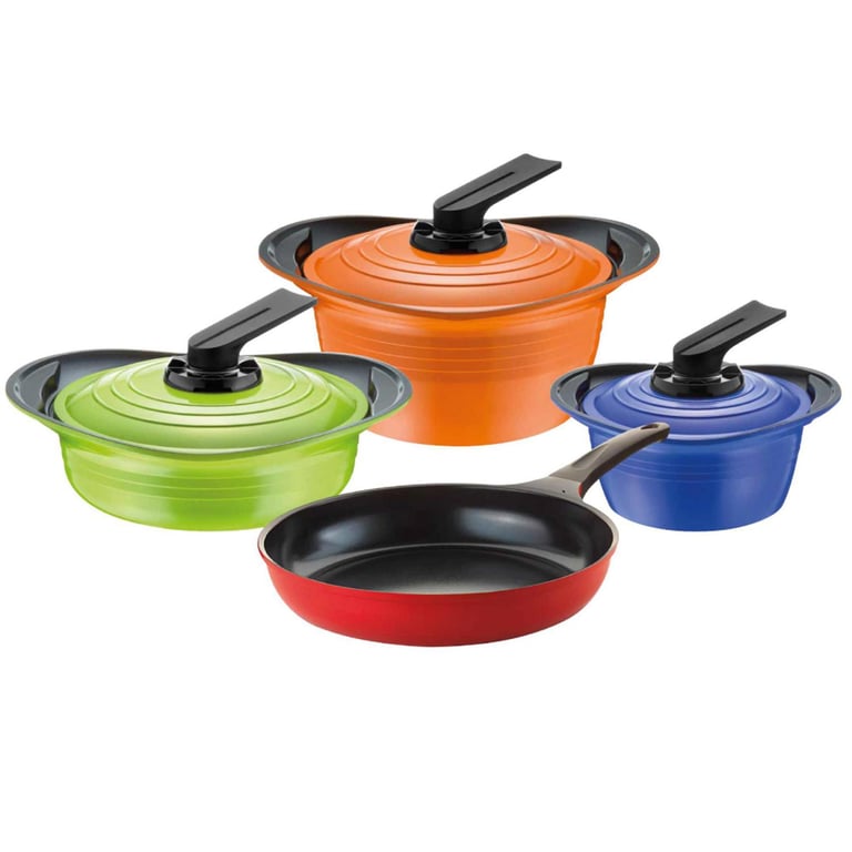 Batería de Cocina 7 Piezas Cerámica Premium Multicolor | Sodimac ...