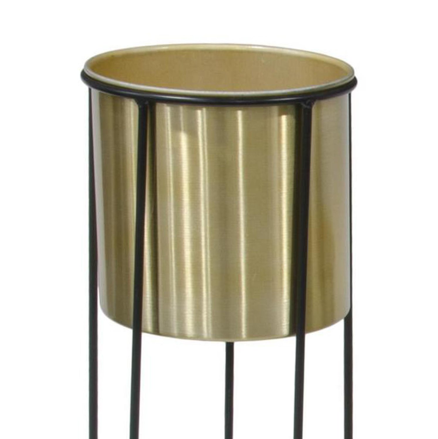 Macetero metálico con base color dorado 26x26x60 cm | Sodimac - Falabella