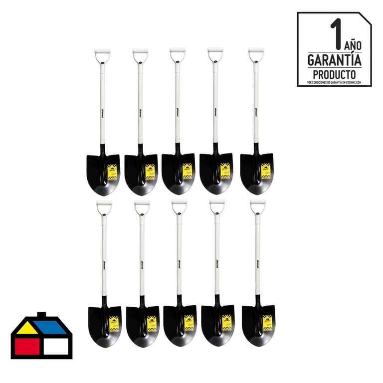 Kit 10 palas punta huevo mango metal | Sodimac - Falabella