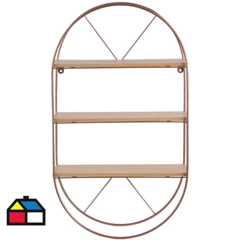 Repisa decorativa ovalada 3 niveles 60x35x12 cm | Sodimac - Falabella