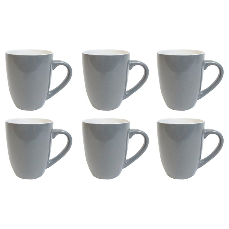 Set 6 mugs 360 cc gris | Sodimac Chile