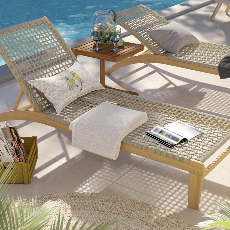 Reposera con Posiciones Madera Natural | Sodimac - Falabella