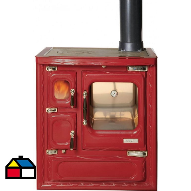 Cocina a Leña 1 Platos Rojo DEVA II ROJO | Sodimac Chile