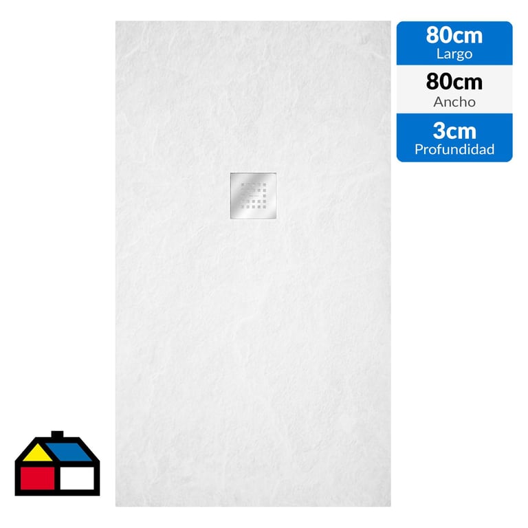 Plato de ducha 80x80 cm blanco | Sodimac - Falabella