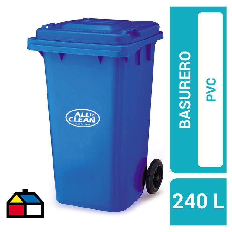Basurero 240 Litros PVC Azul | Sodimac - Falabella