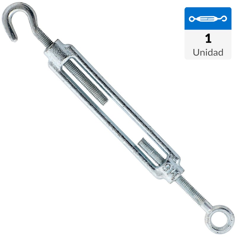 Tensor gancho-ojo 1/4" acero gris | Sodimac - Falabella