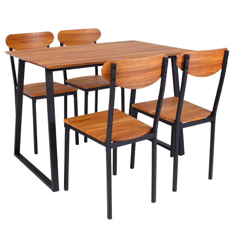 Juego de Comedor Quintay 4 Sillas Mesa Rectangular 70x76x110 cm Café ...