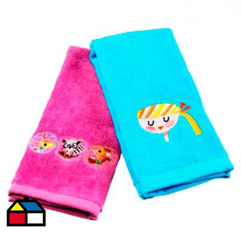 Toalla Infantil Bordada 380 gr Algodón 30x45 cm Colores | Sodimac ...