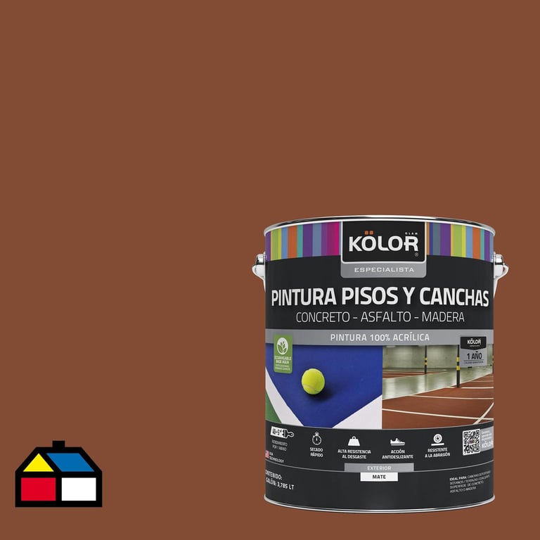 Pintura pisos y canchas arcilla 1 galón | Sodimac - Falabella