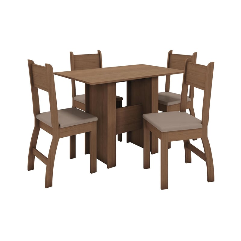 Comedor Mónaco 4 Sillas Mesa Rectangular 67,5x77x120 cm Café | Sodimac ...