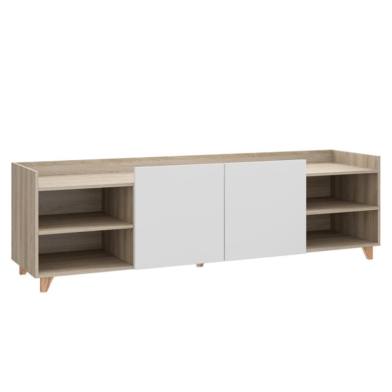 Rack TV 55" 180x53x46 cm blanco/beige | Sodimac Chile