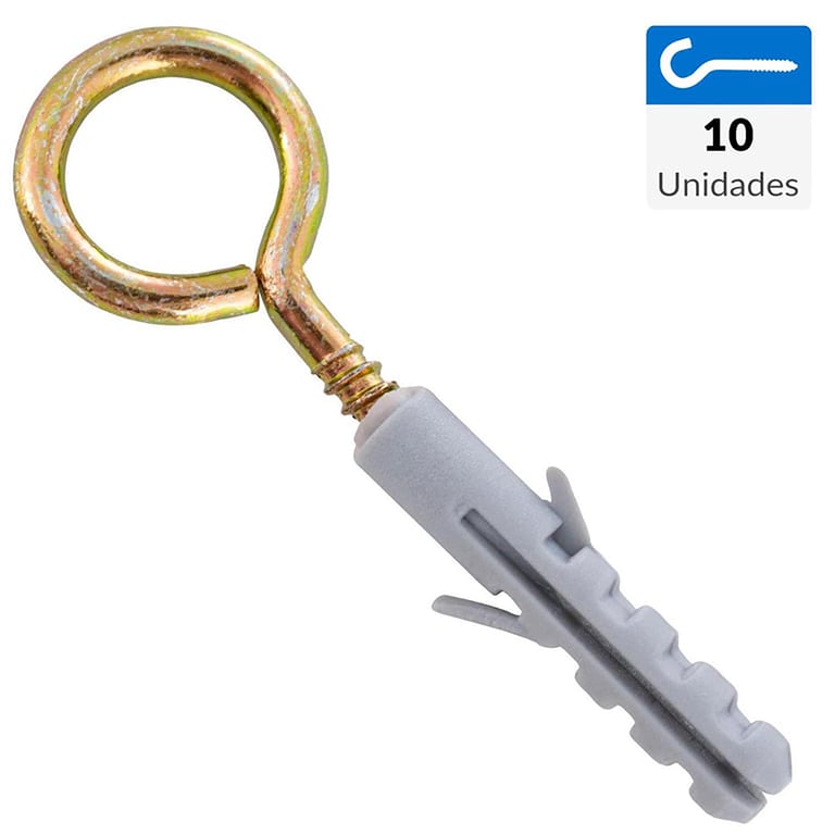 Tarugo con cáncamo 4 mm 10 unidades | Sodimac - Falabella