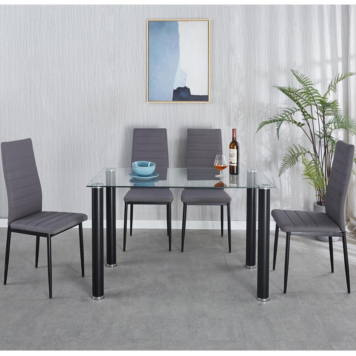 Juego de Comedor Shade 4 Sillas Mesa Rectangular 70x75x120 cm ...