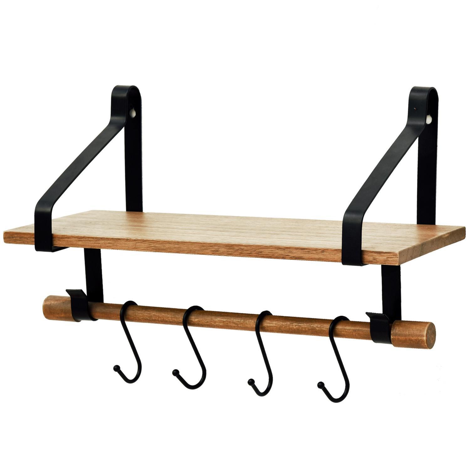 Repisa con Ganchos 1 Nivel(es) 16.5x43x24 cm Madera | Sodimac - Falabella