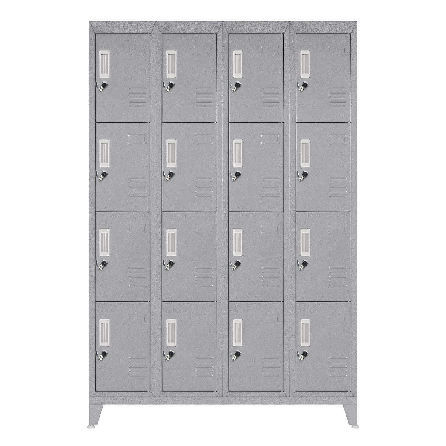 Locker 16 Puerta(s) 16 Cajone(s) 16 Repisa(s) 111x166x45 cm Gris ...
