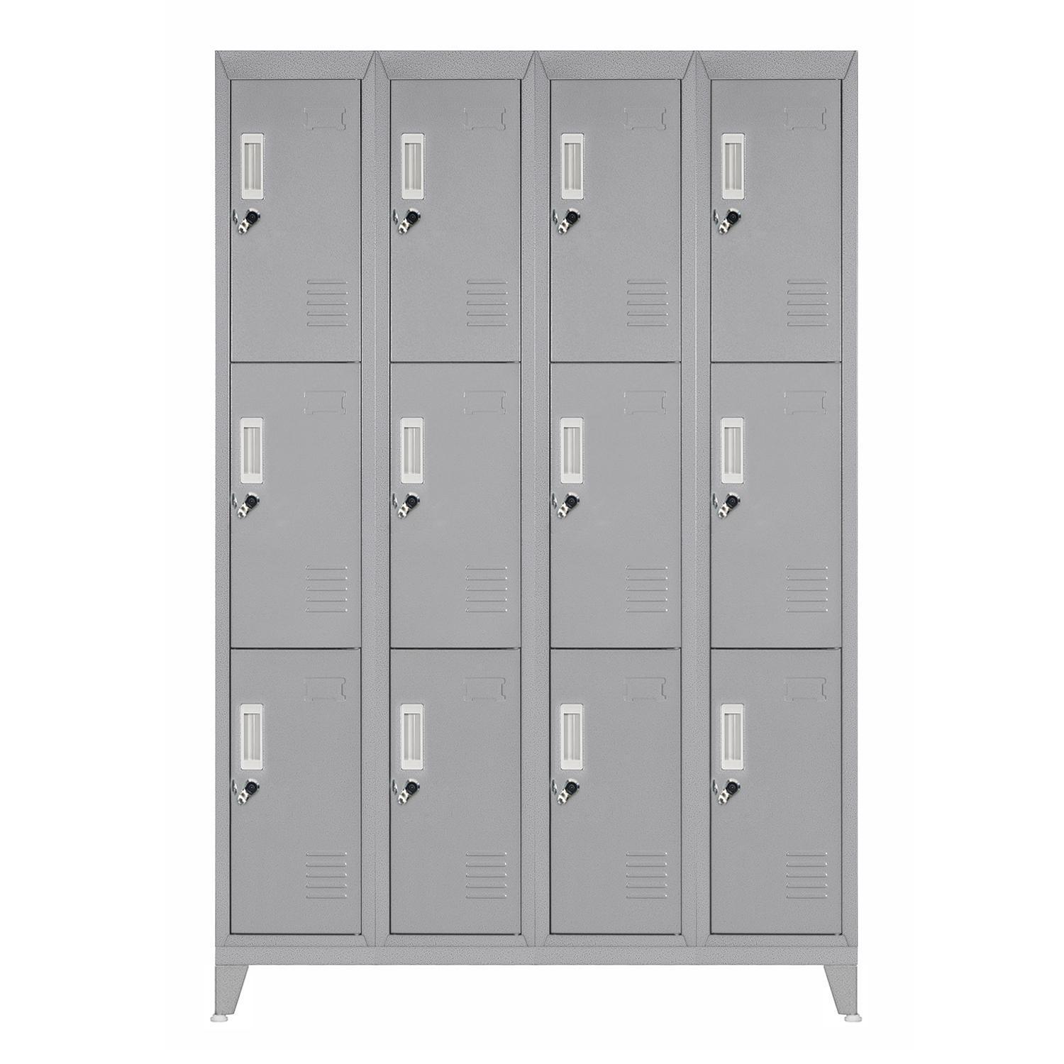 Locker 12 Puerta(s) 12 Cajone(s) 12 Repisa(s) 111x166x45 cm Gris ...