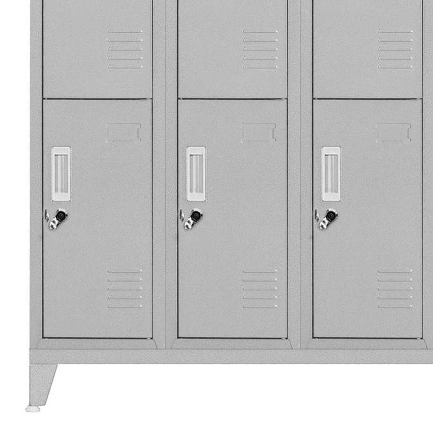 Locker 12 Puerta(s) 12 Cajone(s) 12 Repisa(s) 111x166x45 cm Gris ...