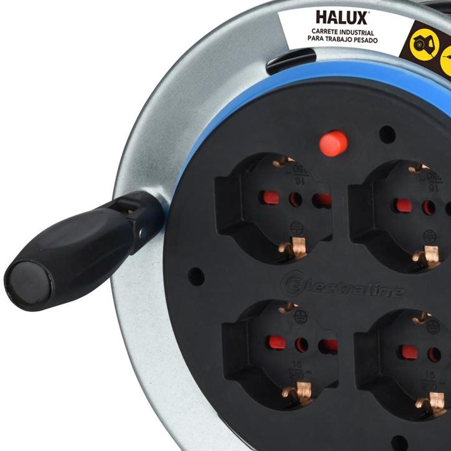 Carrete Alargador Shuko 16A 4 Toma(s) 20 m Negro/Gris | Sodimac - Falabella