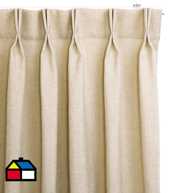 Cortinas de Telas Modelo Tela Gruesa Color Beige Con Instalación Y Riel ...