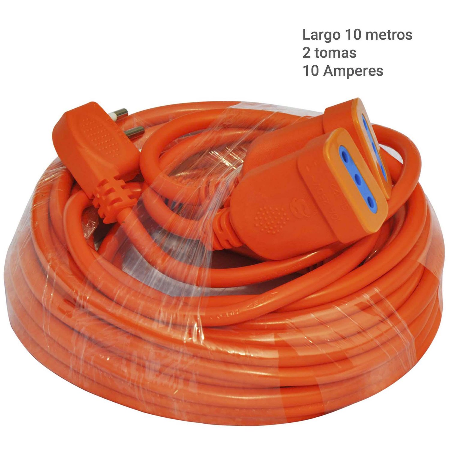Extensión Eléctrica 2 Toma(s) 10 m Naranjo | Sodimac - Falabella