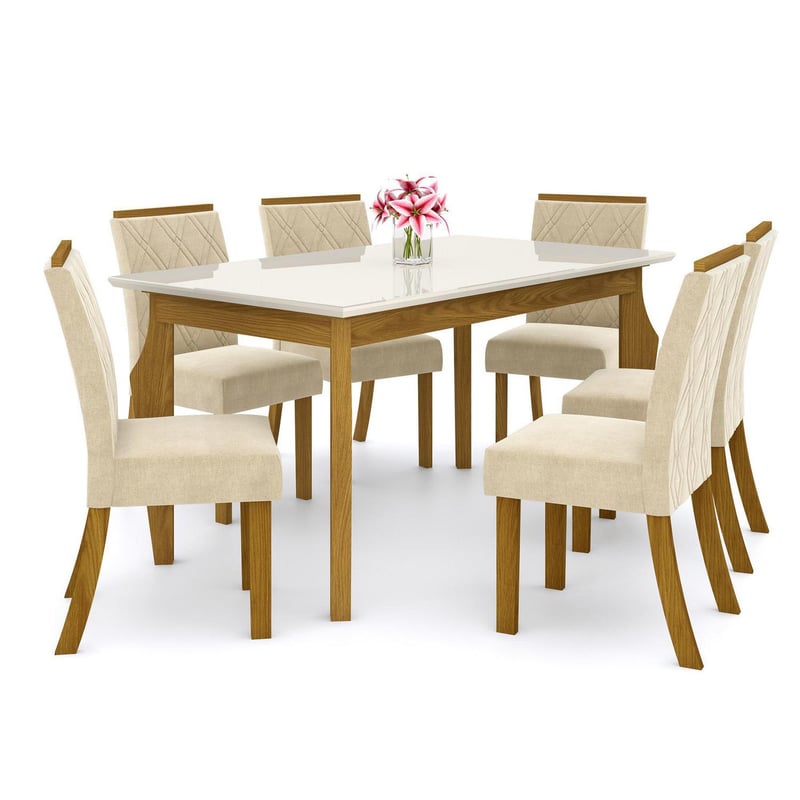 Comedor 6 Personas Rectangular 90x80x160 cm Café/Beige | Sodimac ...