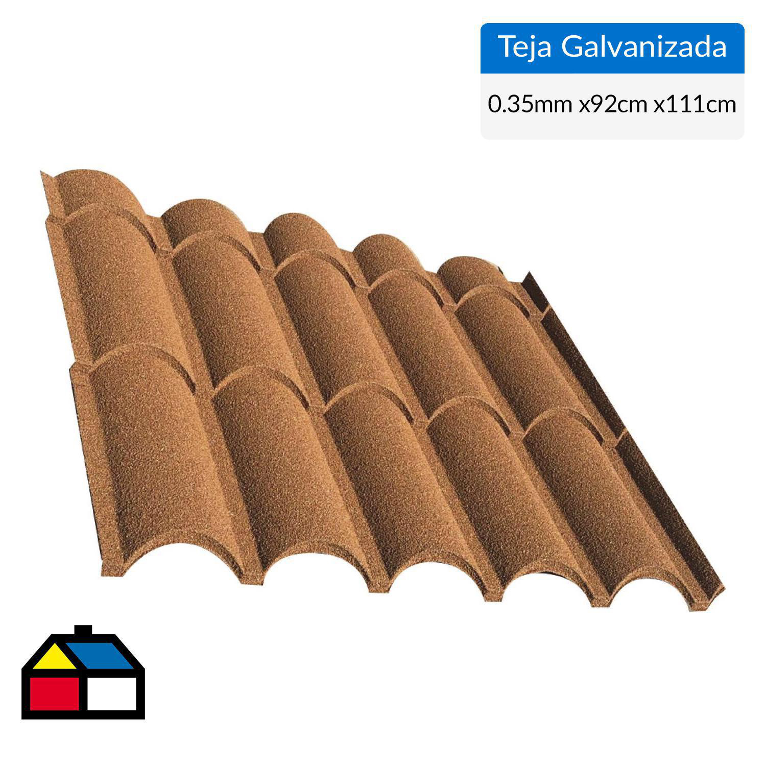 Teja Gravillada Castellon Base Zinc Aluminio 92x111 cm 0.35 mm ...