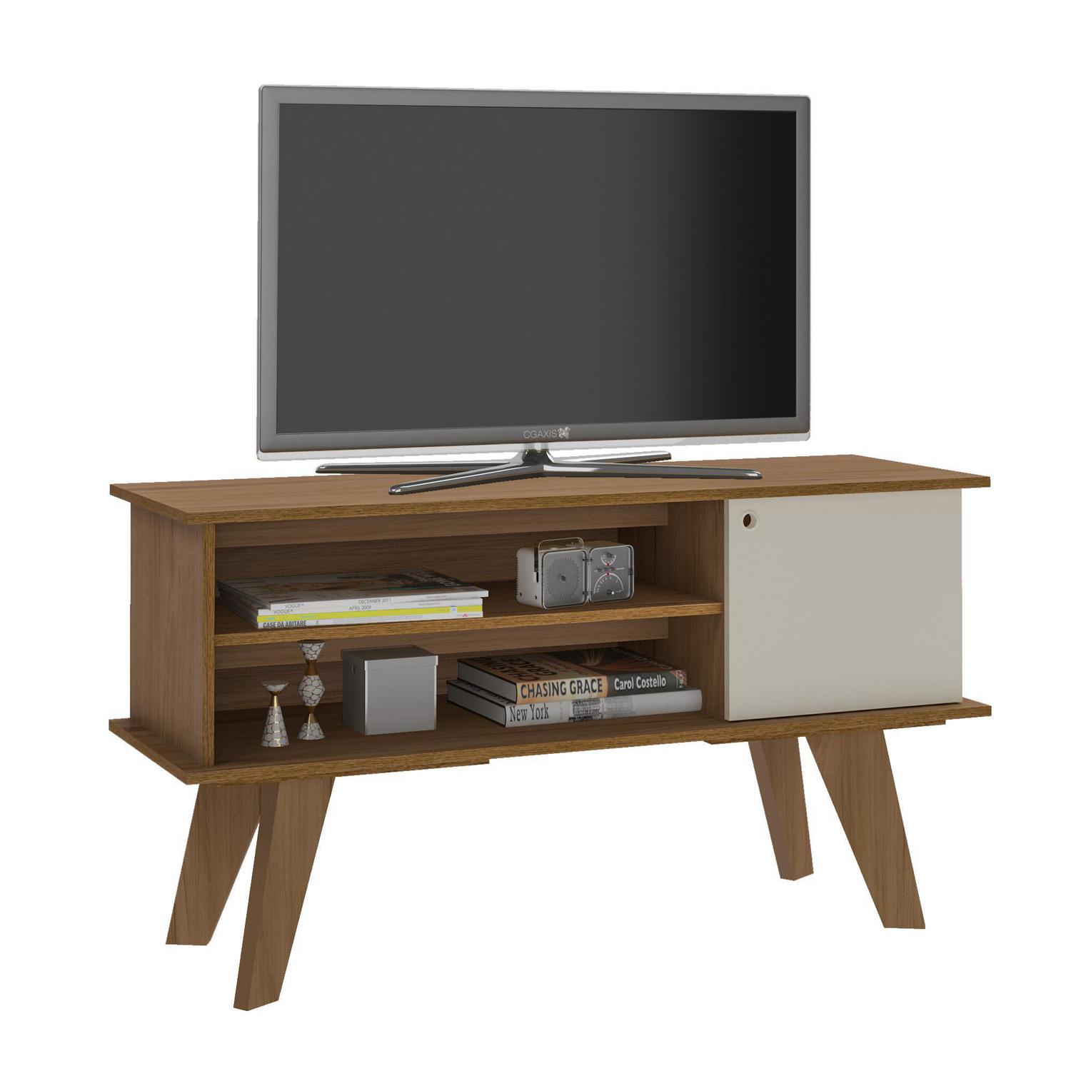 Rack TV 50" 120x40x65 cm rustico/blanco | Sodimac - Falabella