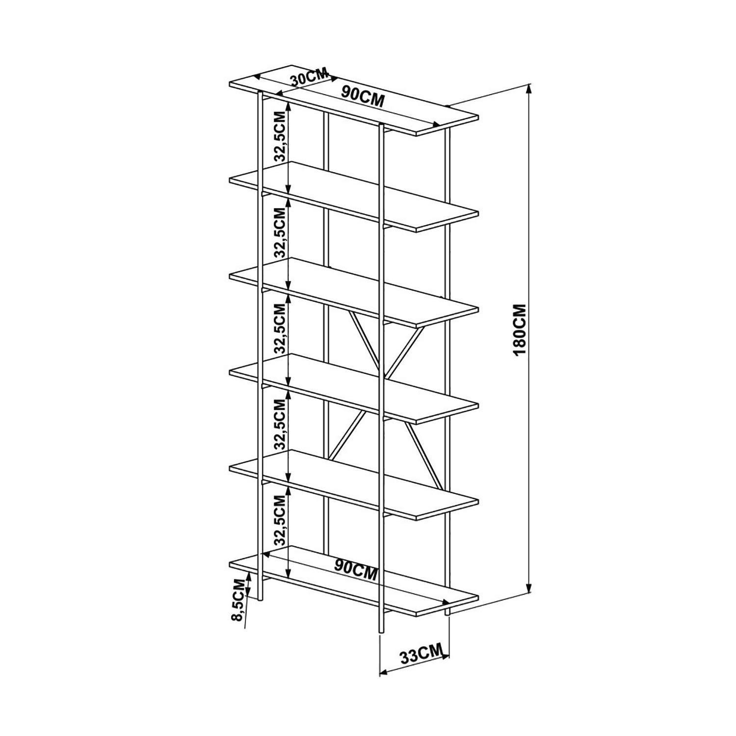 Librero MDF 6 Nivel(es) 90x180x33 cm Café | Sodimac - Falabella