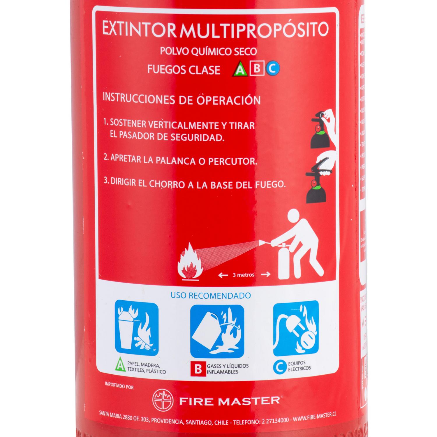 Extintor ABC multipropósito 30x9 cm rojo | Sodimac - Falabella