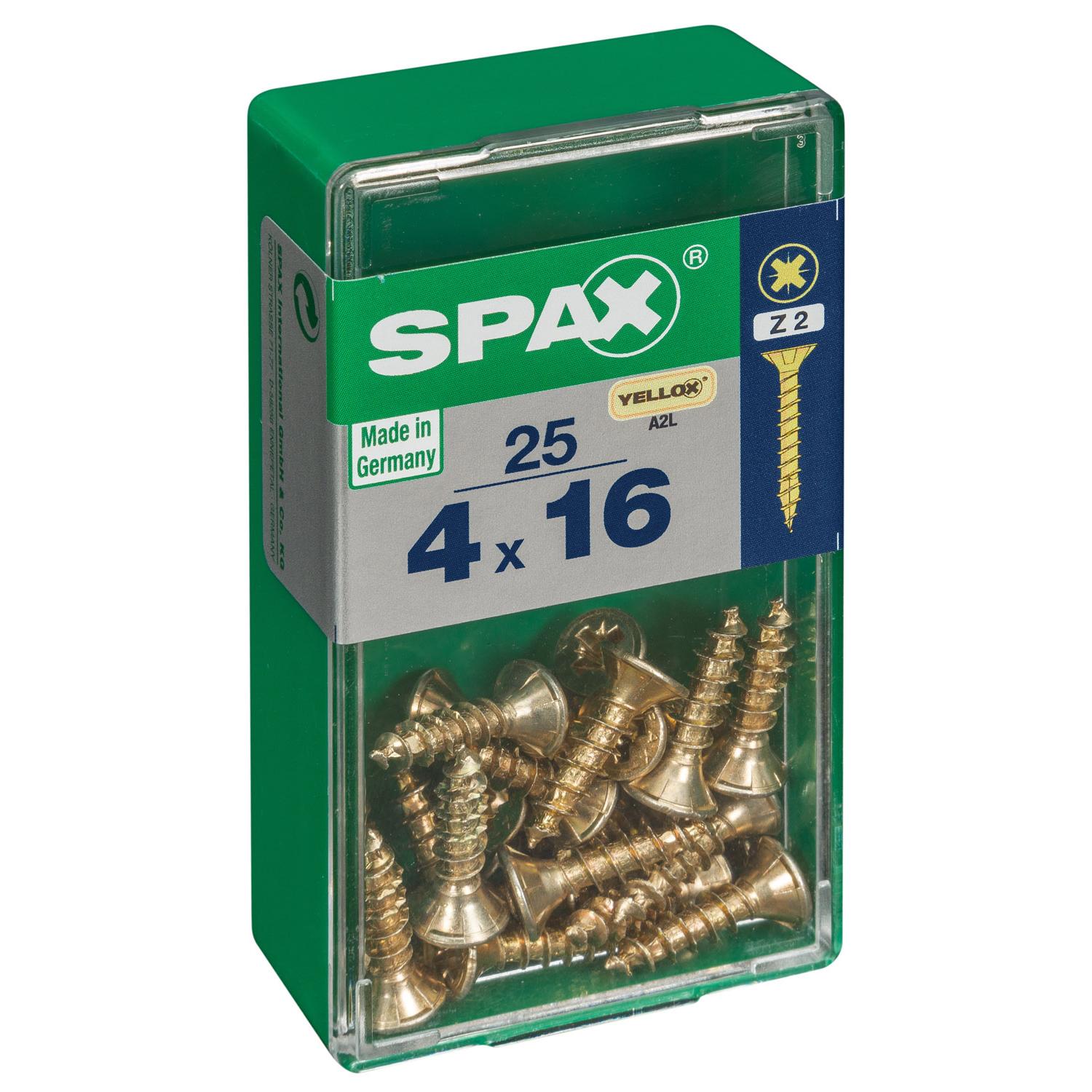 Tornillo Spax Tirafondo Cabeza Plana Madera Aglomerada 16 mm 4 mm 25 ...