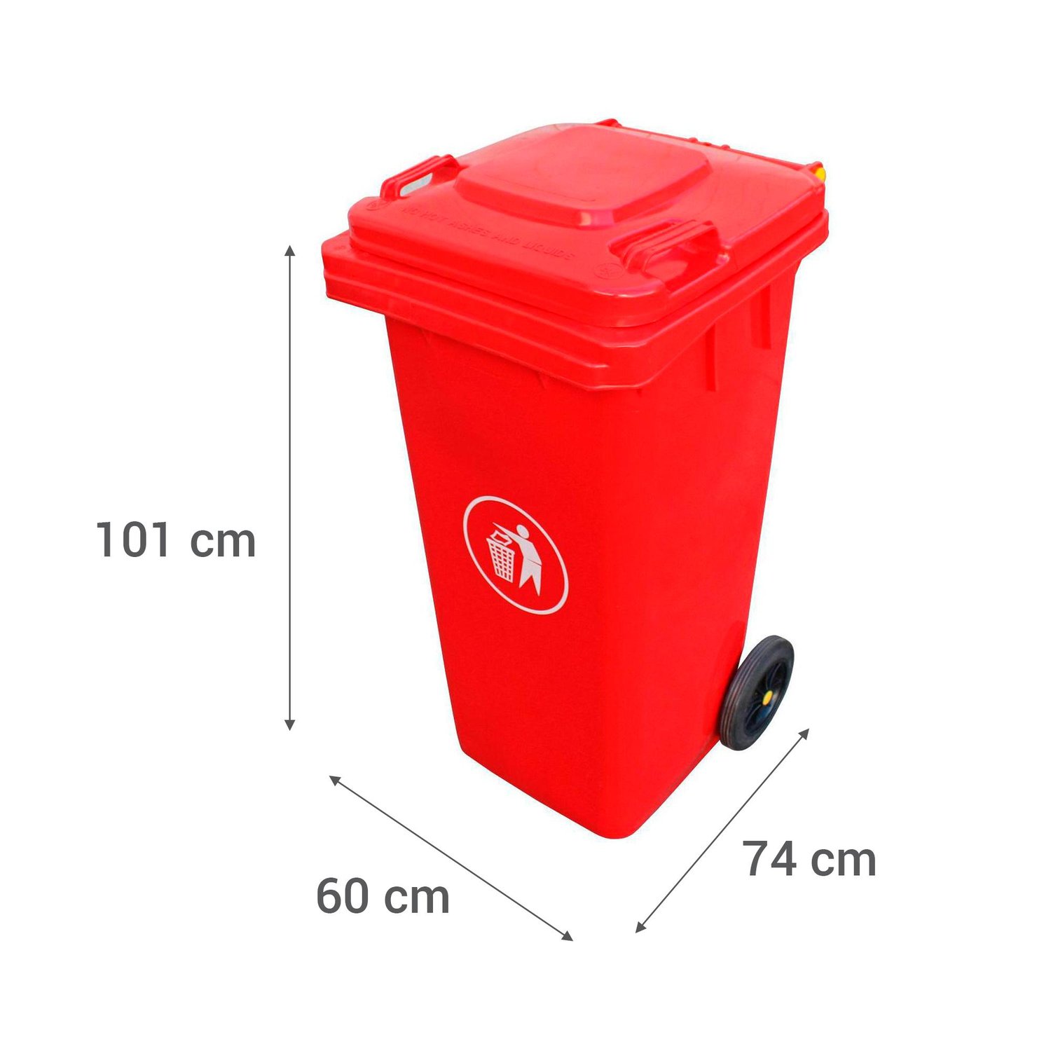 Basurero Contenedor basura 240 L 2 ruedas rojo | Sodimac - Falabella