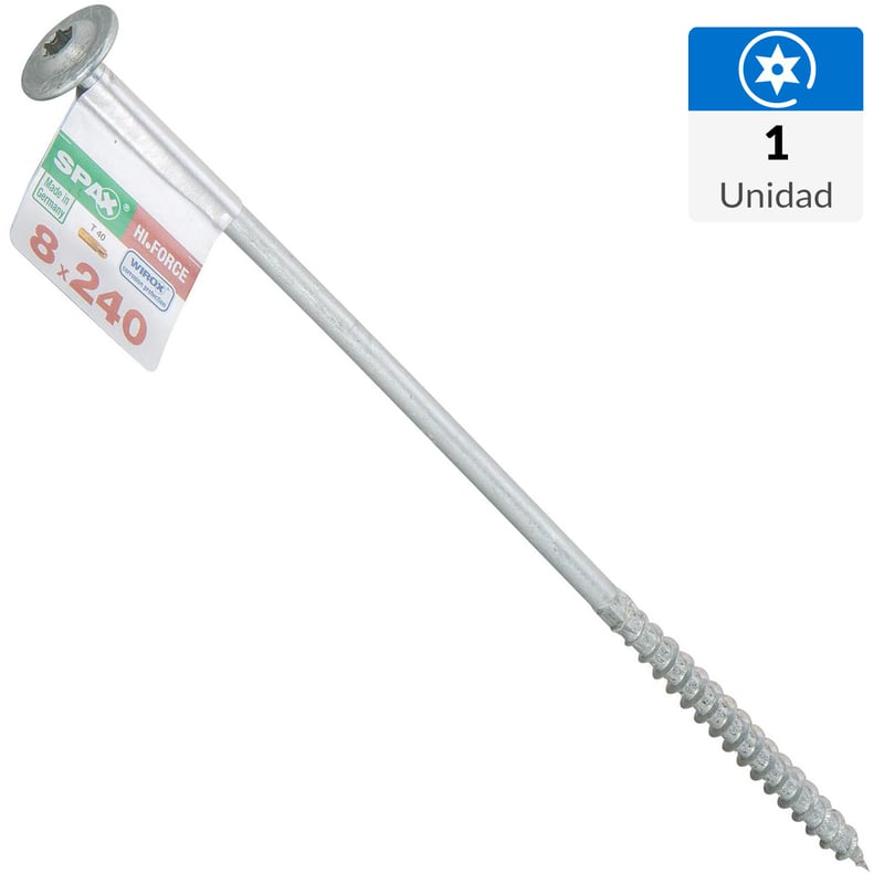 Tornillo spax cabeza hi force torx wirox 8x240 1Pz | Sodimac - Falabella