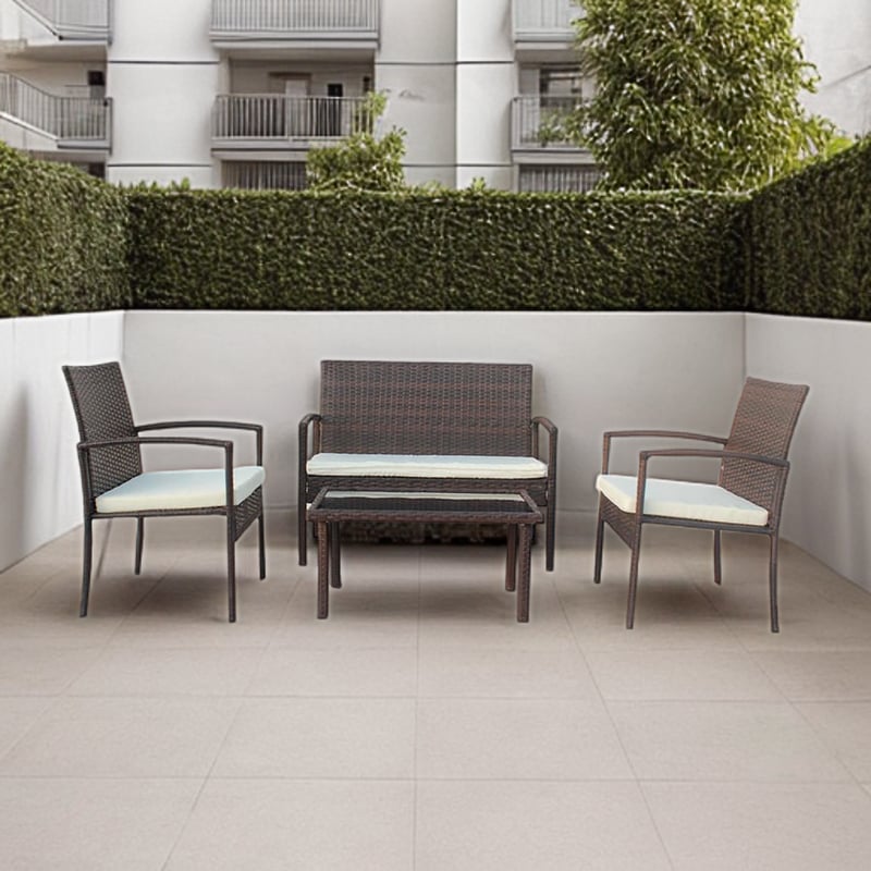 Juego de Living de Terraza Sofia 4 Personas Café | Sodimac - Falabella