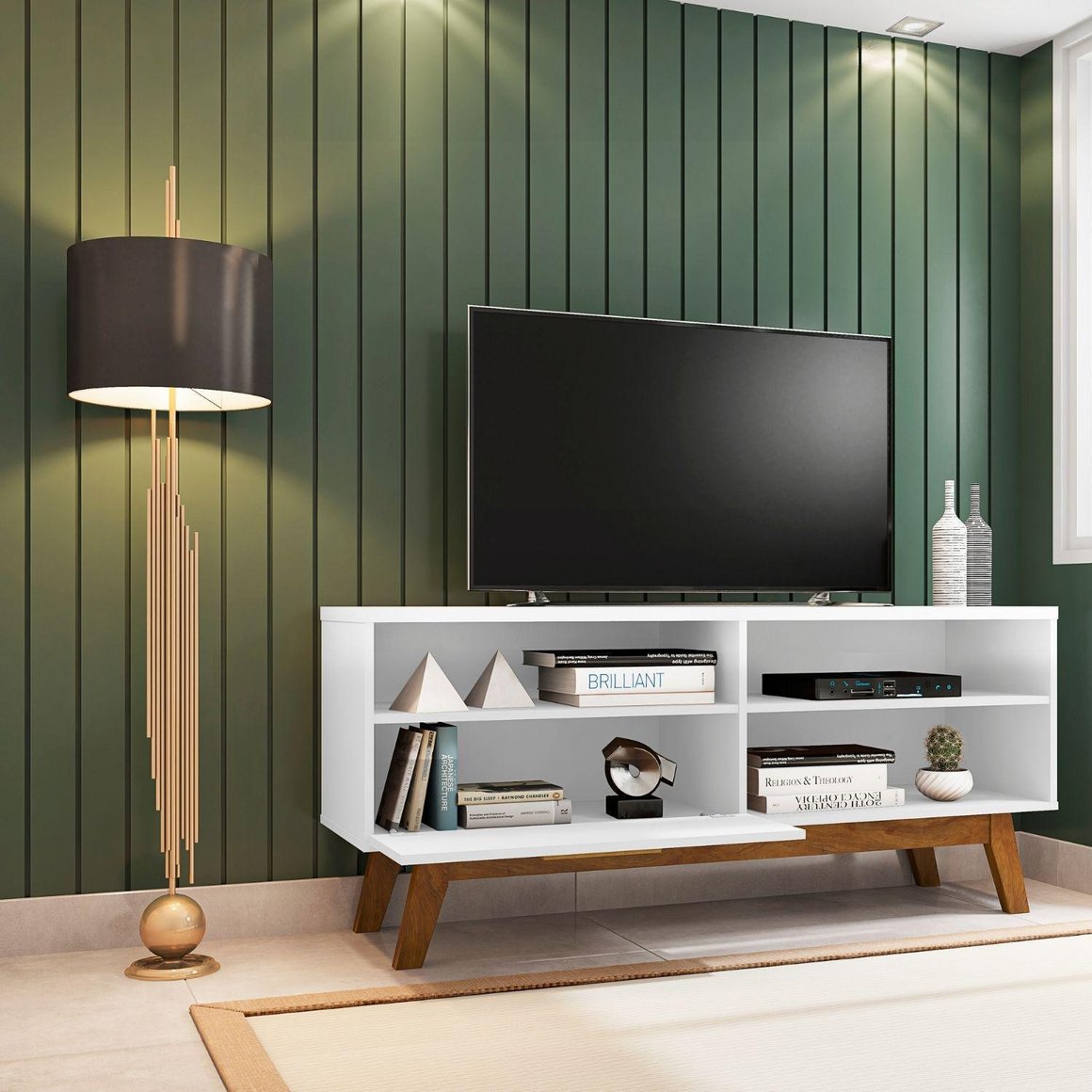 Rack TV 55" Paladio Blanco 59x136x38 cm | Sodimac - Falabella