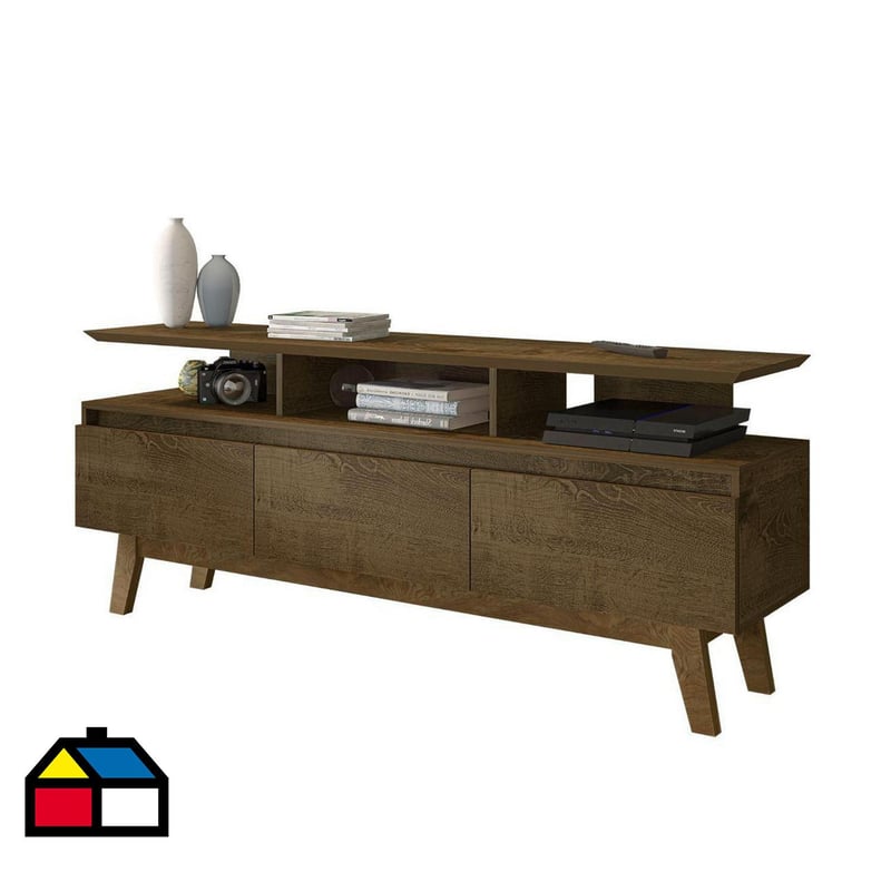 Rack Tv 60" Rubi Rústico 66x160x38 cm | Sodimac - Falabella