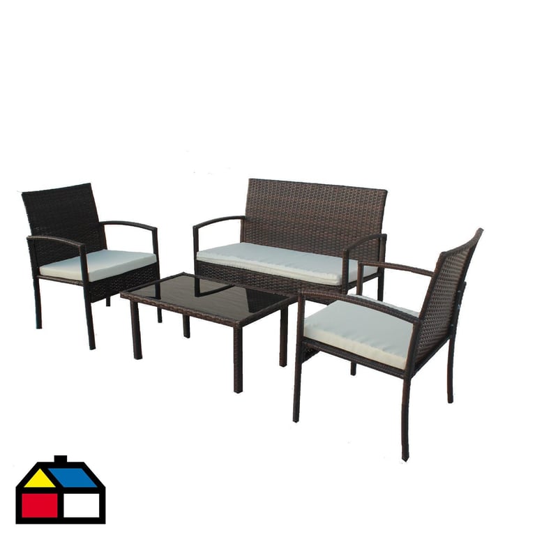 Juego de Living de Terraza Sofia 4 Personas Café | Sodimac - Falabella