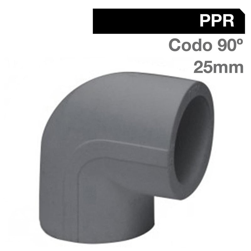 Codo PPR 90° 25 mm. Gris | Sodimac - Falabella