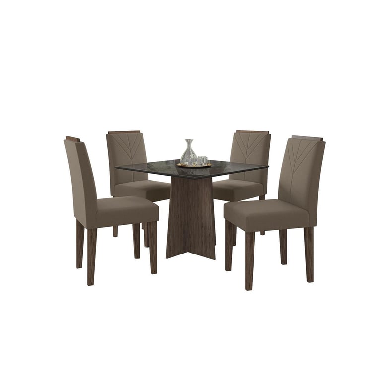 Comedor Mari 4 Sillas Mesa Cuadrada 100x80x100 cm Café Oscuro | Sodimac ...