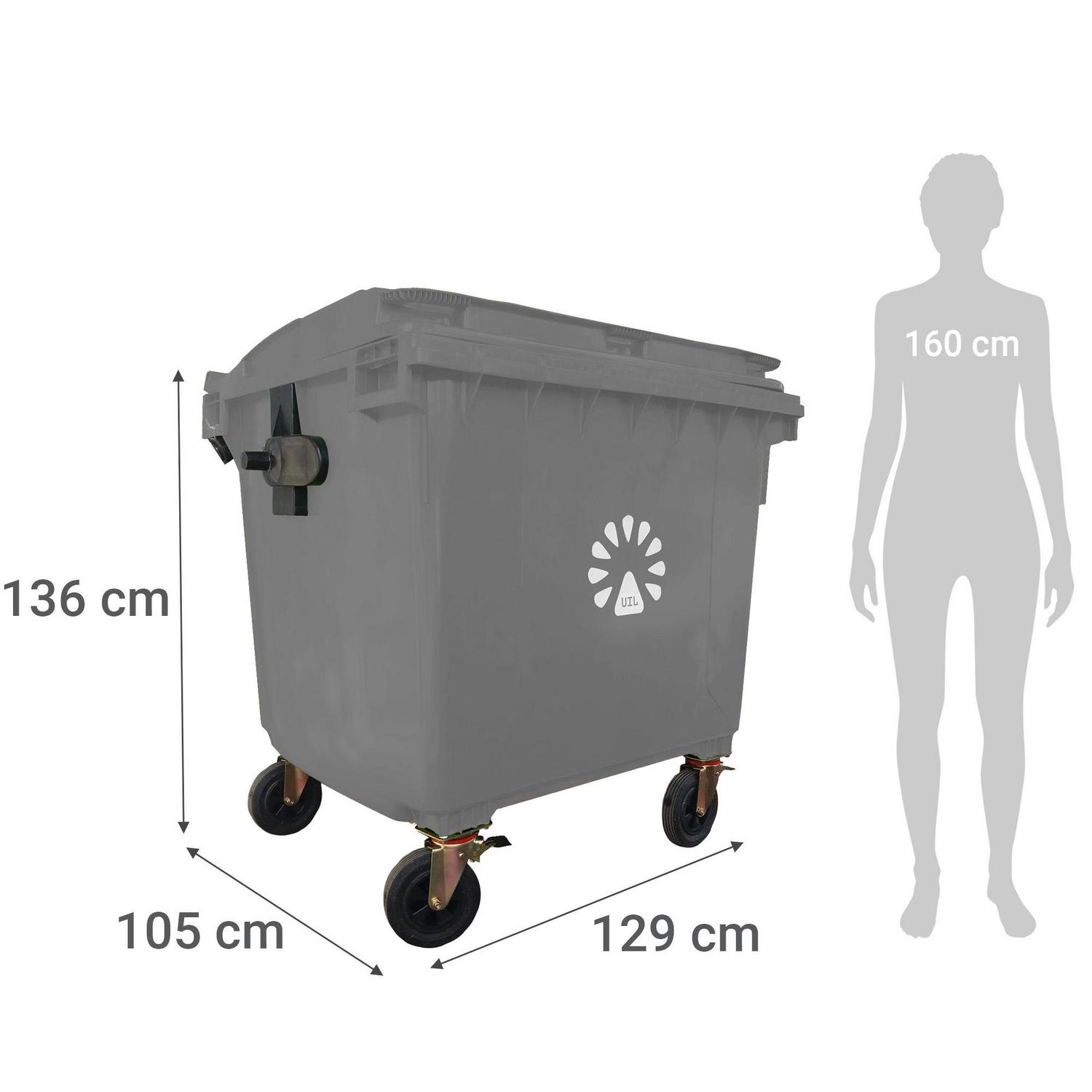 Basurero 1100 Litros Polietileno de alta densidad Gris | Sodimac ...