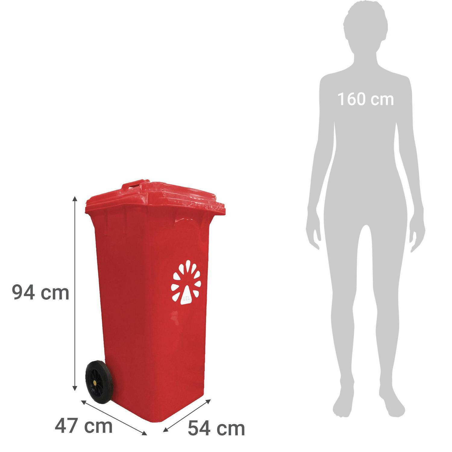 Basurero 120 Litros Polietileno de alta densidad Rojo | Sodimac - Falabella