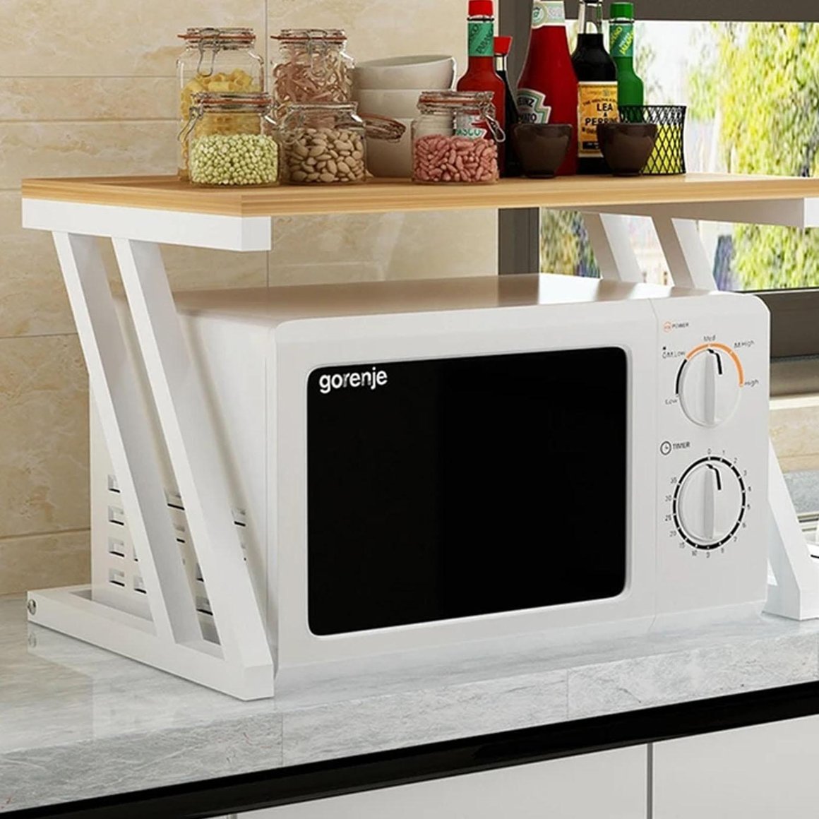 Repisa organizador microondas madera 38x57x38 cm | Sodimac - Falabella