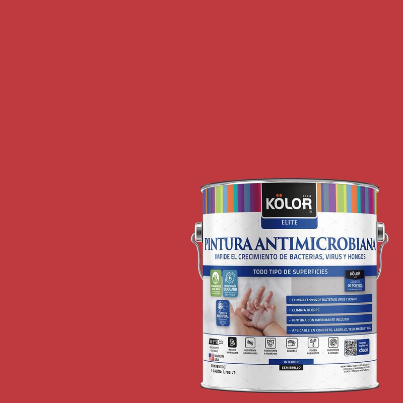 Pintura Antimicrobiana Semibrillante 1 galón(es) Rojo Caen | Sodimac ...
