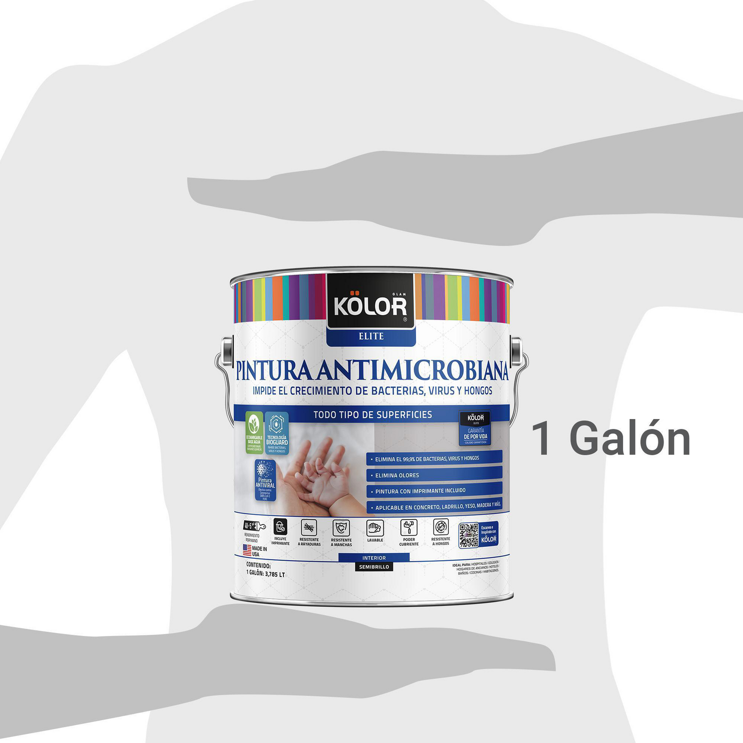 Pintura Antimicrobiana Semibrillante 1 galón(es) Celeste Cairo ...