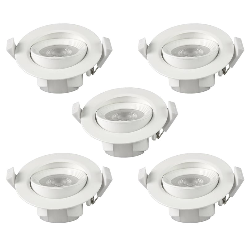 Pack 5 Foco Basculante LED Embutido Spot 7W 3000K | Sodimac - Falabella