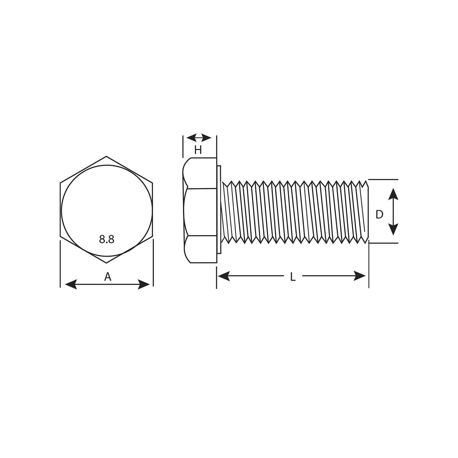 Perno hexagonal métrico 8.8 c/tuerca M6 x 10 mm zincado 2 unid | Sodimac - Falabella