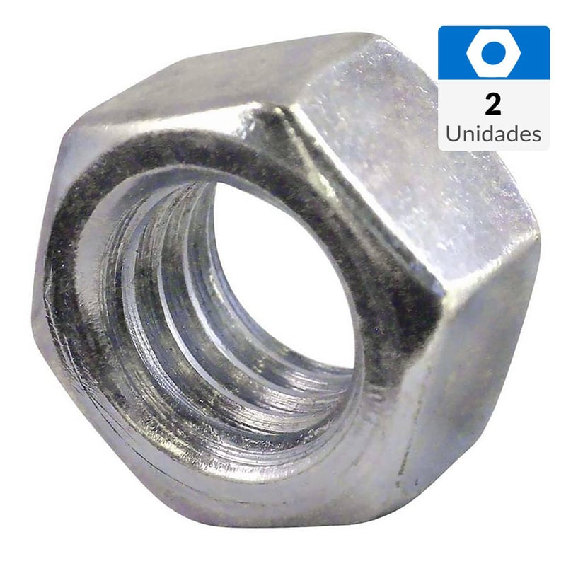 Tuerca hexagonal métrica clase 8 M8-1.25 zincada 2 unid | Sodimac ...
