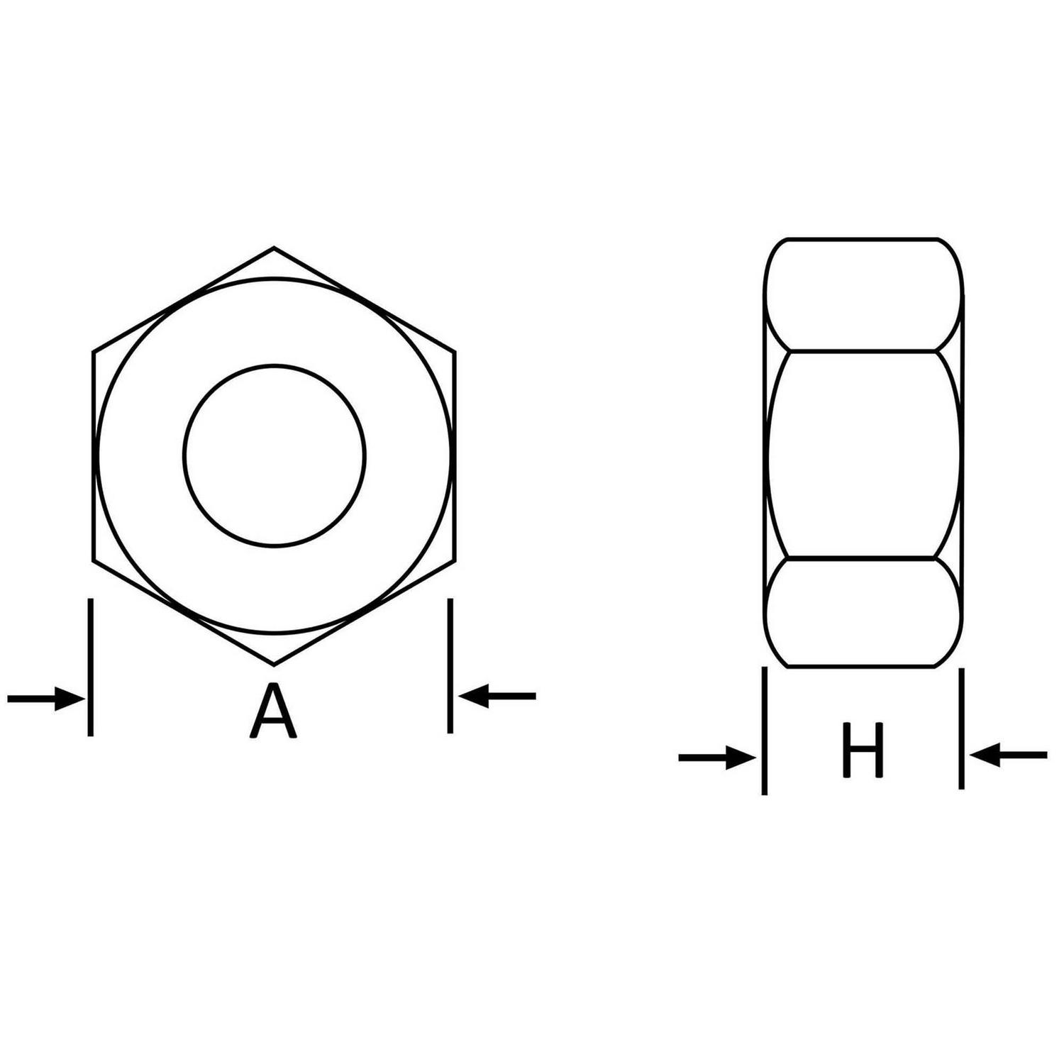 Tuerca hexagonal métrica acero inoxidable M10 2 unid | Sodimac - Falabella