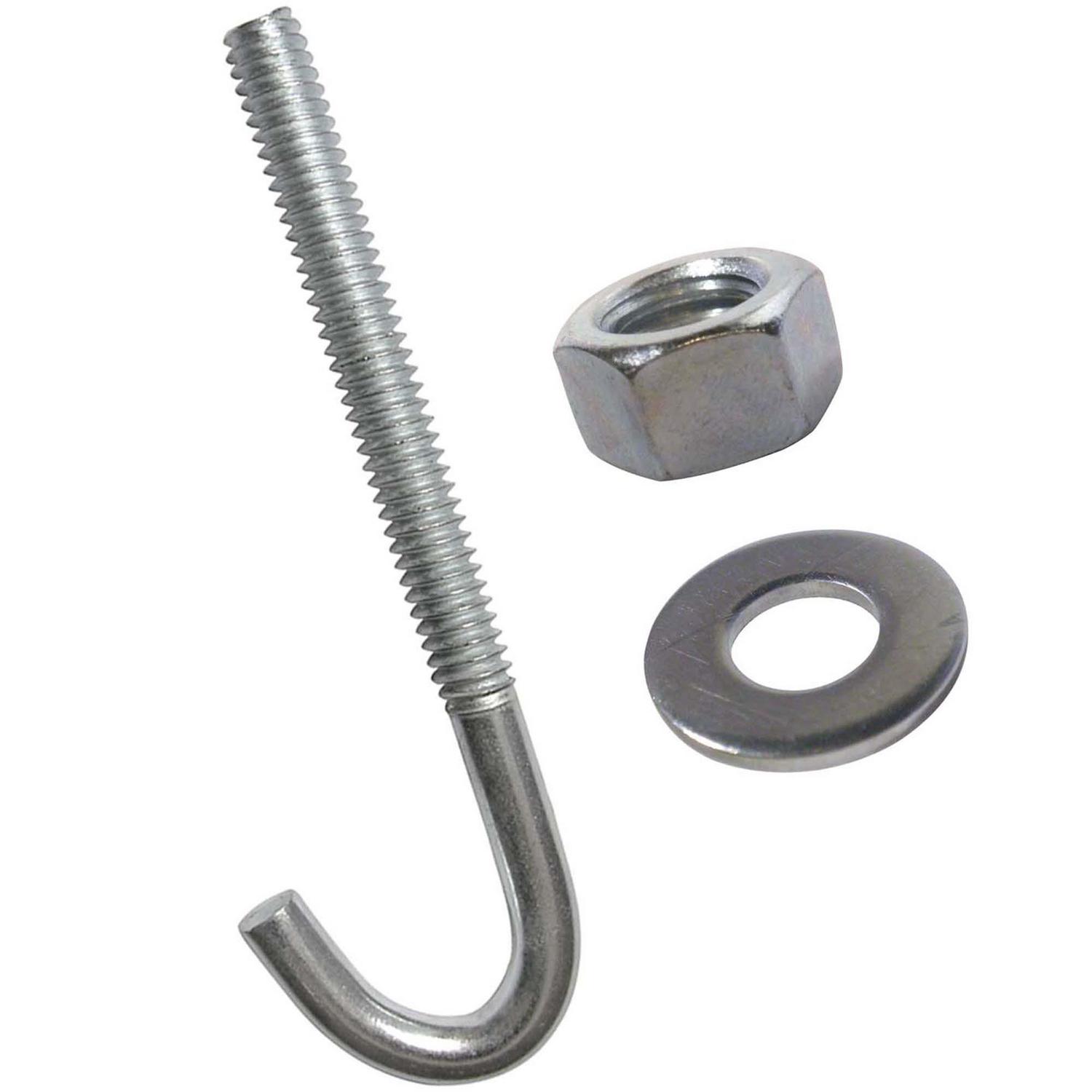 Gancho techo con tuerca y golilla 1/4 x 2 1/2 zincado 4 unid | Sodimac ...